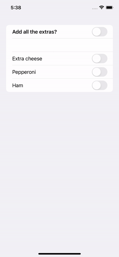 Реализация масштабируемого и гибкого пользовательского экрана с несколькими переключателями на ...
