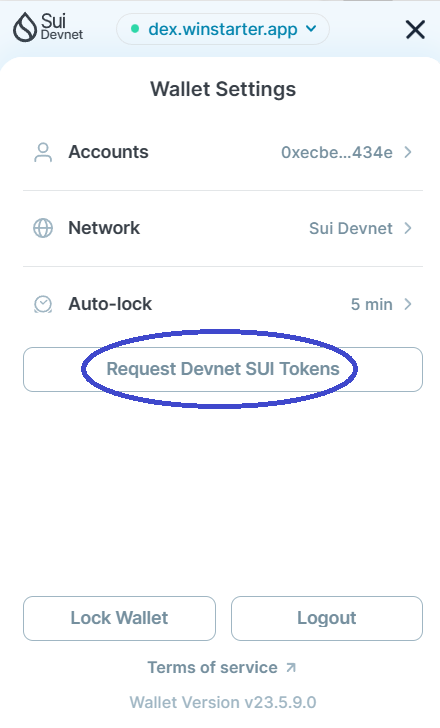 How to Claim $SUI? We are in a devnet version of WinStarter, so these $SUI tokens are a tool ...