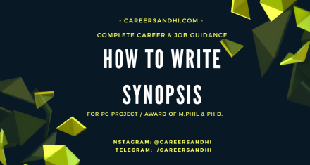 FORMAT OF SYNOPSIS(For PG Project / Award of MPHIL & PHD) | by Career ...