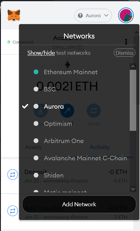 SiO2 Finance. Нажмите «Добавить сеть» | by Witalyko | Medium