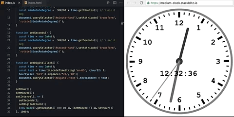 HTML Analog Clock In Few Minutes. Using SVG and less than 40 lines of ...