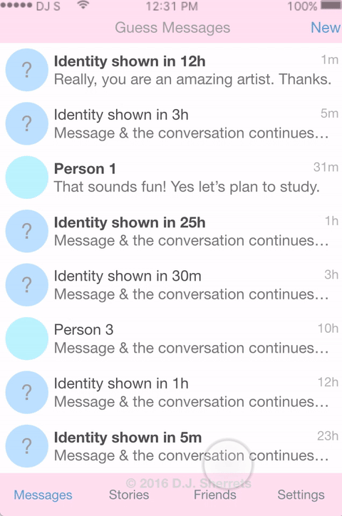 Idea: “Guess Messages” app for sending messages/photos/videos ...