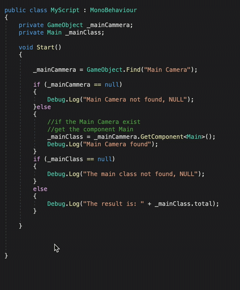 Script communication in Unity using Get Component. | by Miguel Pacheco | Medium