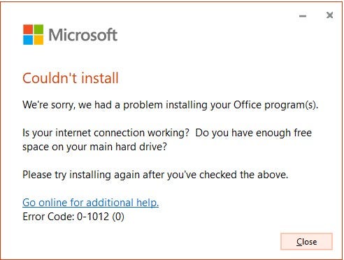 How to Fix Office Error Code 0–1012 | by robert bruce | Medium