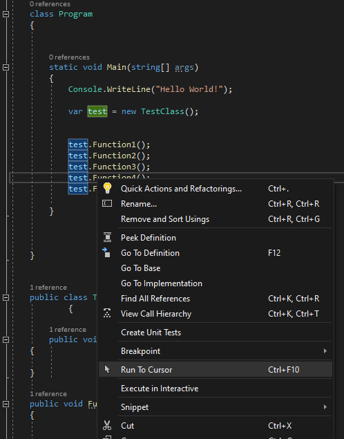 Run to Cursor for Easy Debugging in Visual Studio | by Matthew Eskolin | Medium