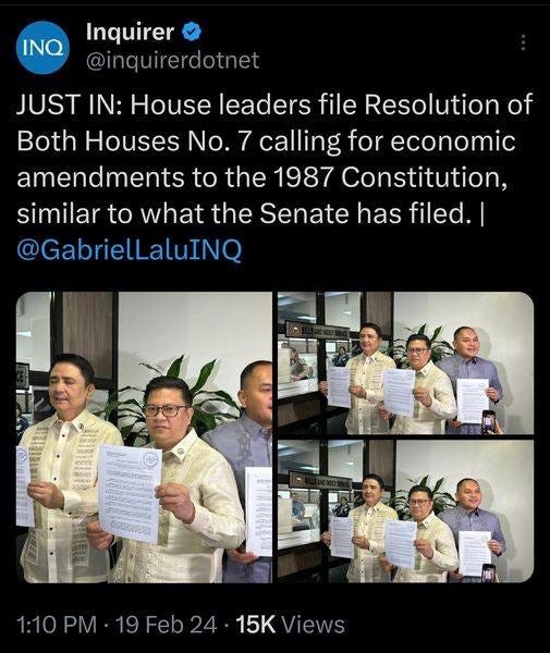 PH Charter Change is an ILL WILL. ‘CHARTER CHANGE is an ILL WILL of ...
