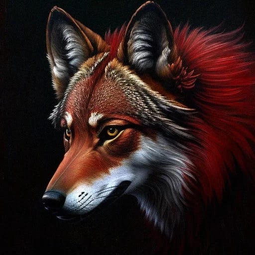 The Mysterious Red Wolf… | by Mystical Fireflies | Medium