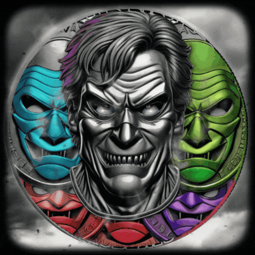 #313 TWOFACE (Coin of fate) Kent, aka Two-Face, stood on the edge, coin ...
