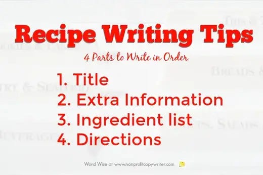 How To Write A Recipe. Whether it’s for a blog or a potluck… | by Kathy ...