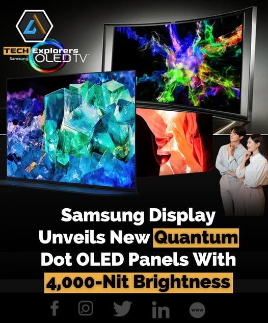 Samsung Display Unveils New Quantum Dot OLED Panels With 4,000-Nit ...