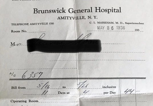 Hospital Birth Bill of $62 Discovered from Great Depression | by ...
