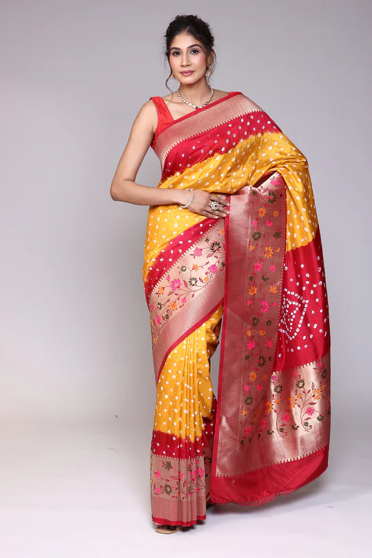 From Traditional to Trendy: How Bandhej Sarees Have Evolved Over Time ...