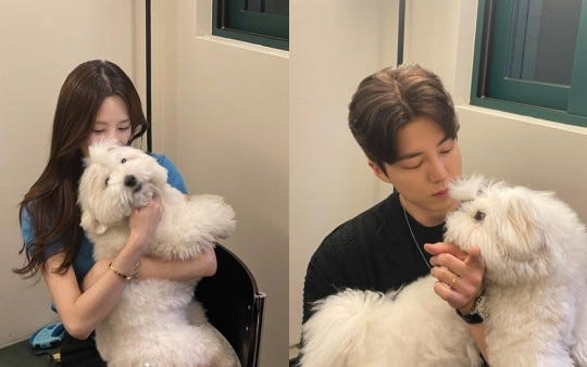 Lee Na-yeon ♥ Nam Hee-doo hugging their dog on a ‘café date’.. - jenny ...