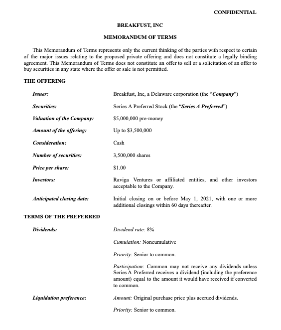 Anatomy of a VC Term Sheet. So a Venture Capitalist has presented… | by ...