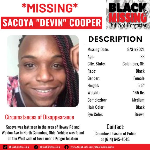 Transgender Woman, Sacoya Cooper, Missing Since Last August | by ...