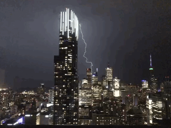Last night, lightning appeared to strike the Trump Tower in downtown ...
