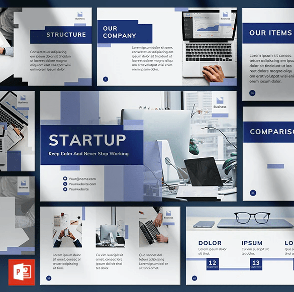 Top 7 Minimal Powerpoint Presentation Templates with blue details | by ...