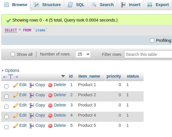 CodeIgniter 4 Drag and Drop Reorder Items with jQuery | by Online Web Tutor | Medium