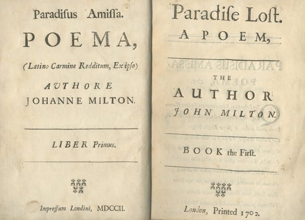 Paradisus Amissa (1702). Michael Bold’s 1702 translation of… | by Adam ...