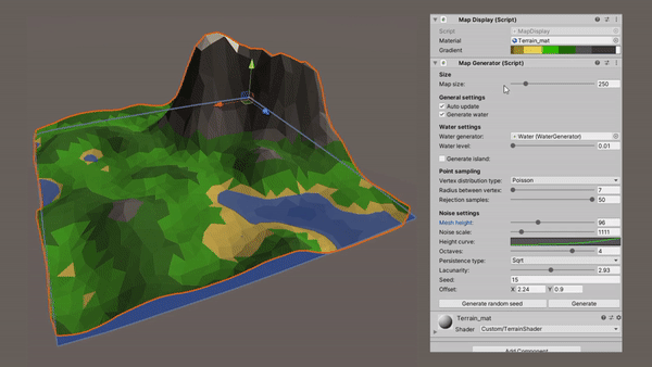 Unity3d Procedural Generated Low Poly Terrain By Evgeniya Glazycheva