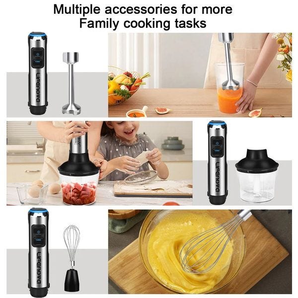 LED Factory Price 1500W 6/4 in 1 Electric Stick Hand Commercial Blender ...