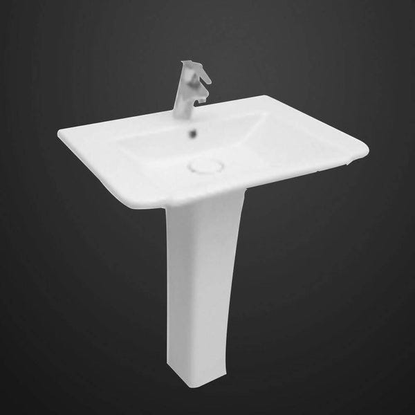 DIAGONAL WASHBASIN + SEMI PEDESTAL - worktopsukeu - Medium