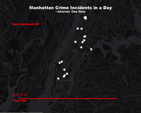 Manhattan Crime Incidents in a Day | by Shaochun Zhou | Data Mining the ...