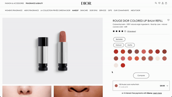 As seen on dior.com: A great example for beauty brands to help visitors ...