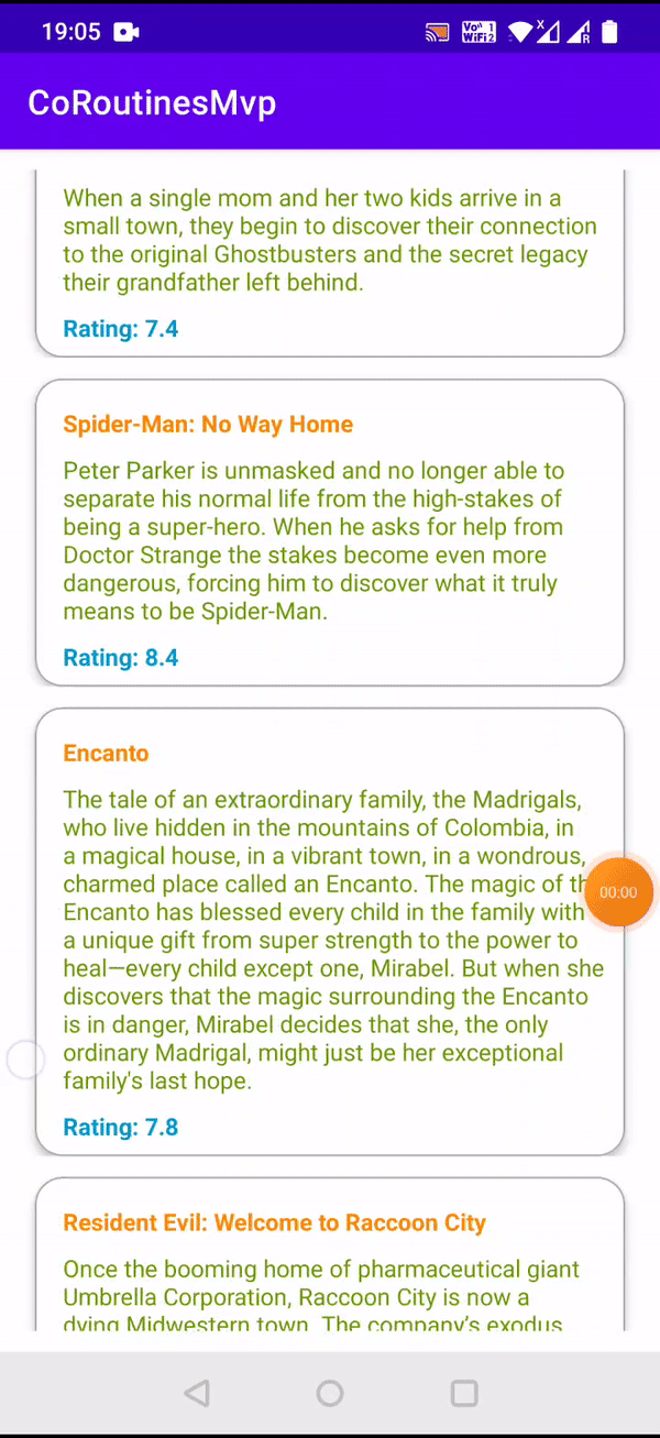 Android app with coroutines, flow, dagger, Stateflows with MVP ...
