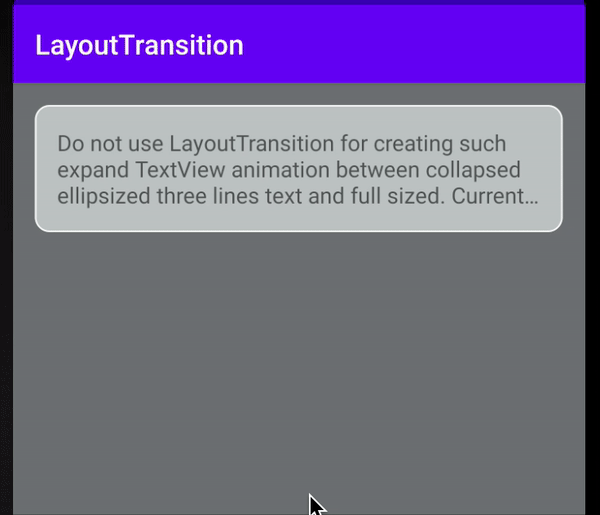 Expandable TextView with LayoutTransition. Part 1 | by Yuriy Skul | Medium