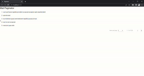 Mat Paginator Usage With A List Of Json Data In Angular Medium