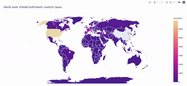 Hello World COVID19 Visualization using Geographic Choropleth Maps in Python Using Plotly ...