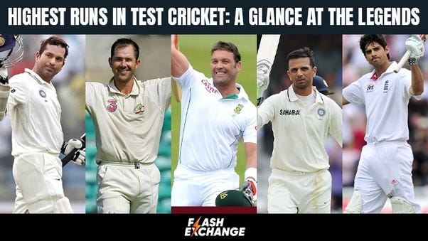 Highest Runs in Test Cricket: A Glance at the Legends | by Flash ...