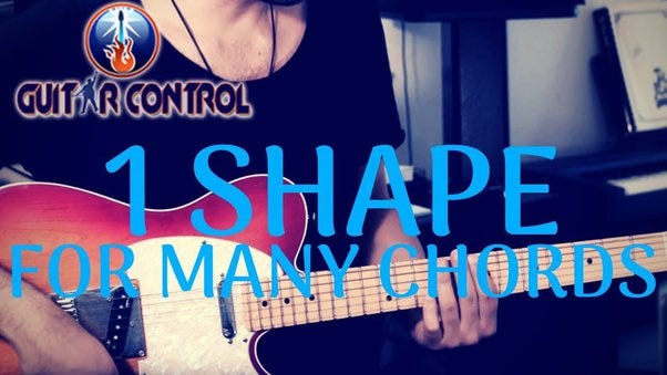 Learn To Play 1 Shape For Many Chords — Guitar Lesson On Easy Chord ...