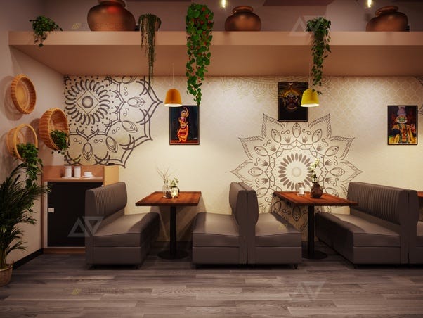 What materials and textures work best in modern café interior ideas ...