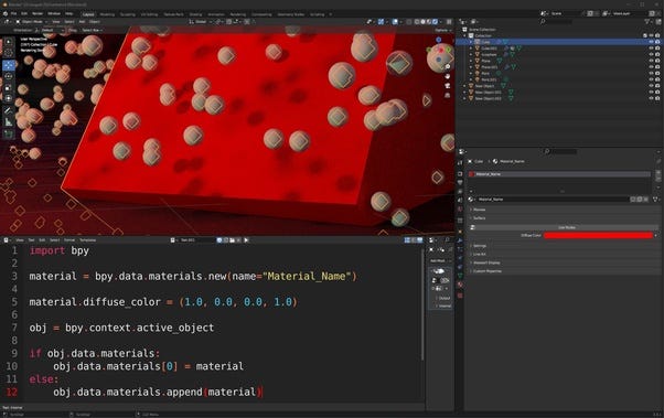 Blender 3D material python code. Blender is not only a 3D modeling and ...