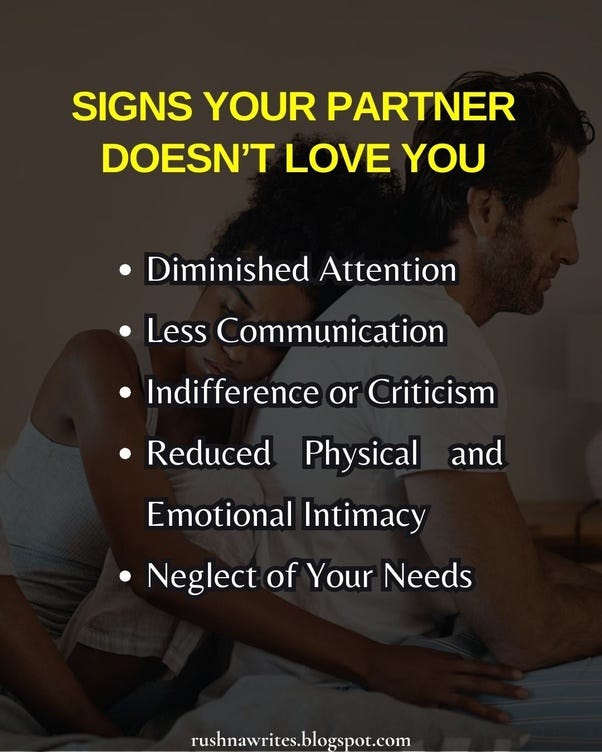 Signs Your Partner May No Longer Love You | by Rashna Z | Medium