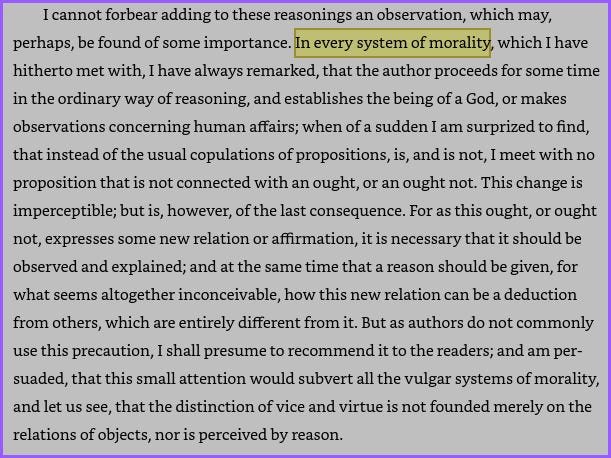 Hume’s is-ought problem and Moore’s Naturalistic fallacy in three ...