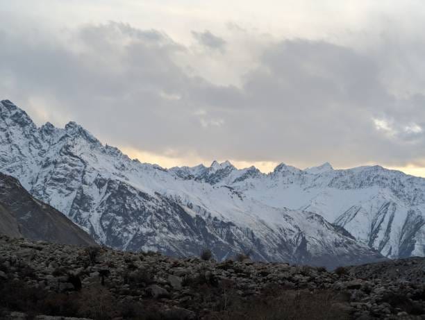 The Siachen Glacier, situated in the Karakoram of the Himalayas, itself ...