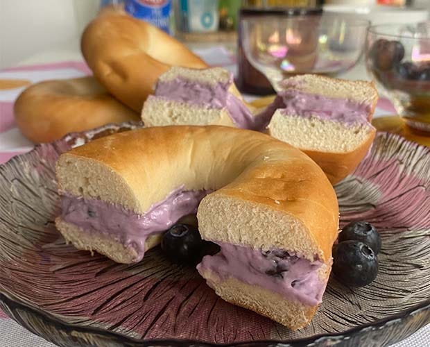 Japanese Blueberry Bagel with Blueberry Cream Cheese | by Emily Cooks | Medium