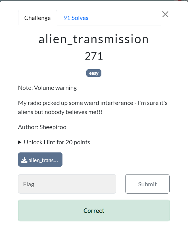 Jelly CTF by chomusuke. Forensic — alien_transmission | by chomusuke ...