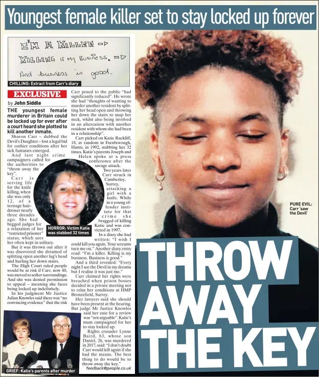 The Murder of Katie Rackliff: Sharon Louise Carr’s Brutal Crime and ...