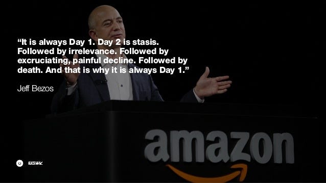 Why It’s Always Day 1.. “Day 2 is stasis. Followed by… | by Saras ...