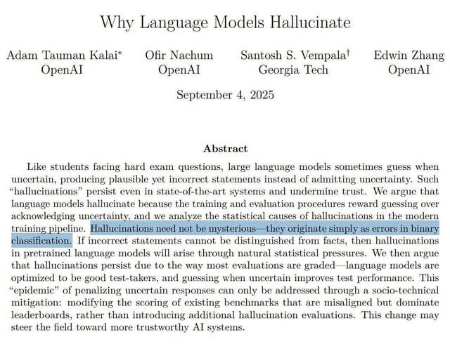 Why Do Language Models Hallucinate? OpenAI’s New Answer | by Arthi ...
