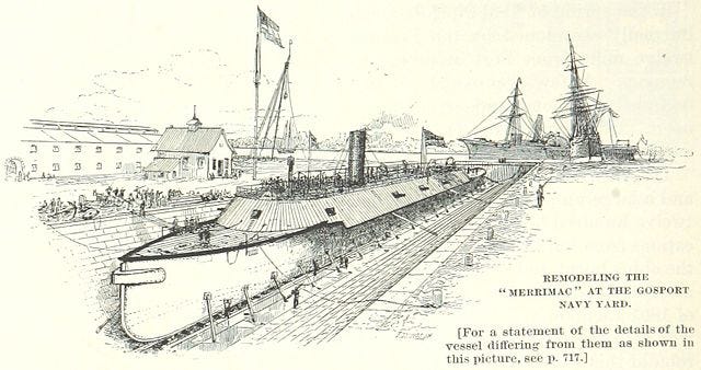 September 13, 1861 — The Steam Frigate Merrimac | by James Mathieson ...