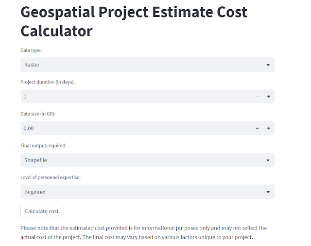 Geospatial Project Estimate Cost Calculator | by CHANCY SHAH | Medium