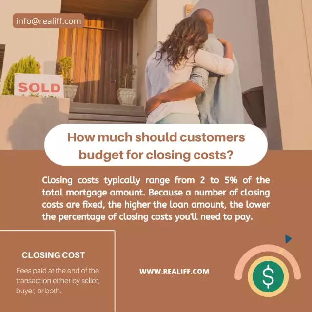 How much should customers budget for closing costs? | by Realiff Real ...
