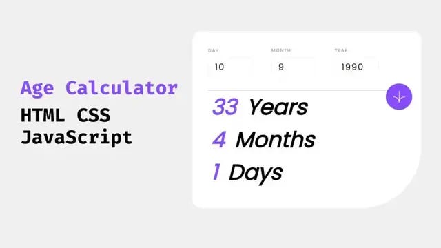 Age Calculator App Using Html Css And Javascript By Arhaan Ali Medium