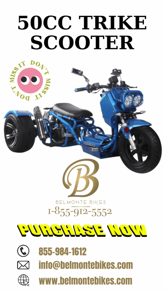 Scooter Fun Triplet: Belmonte Bikes’ 50cc Trike Scooter - Belmonte ...