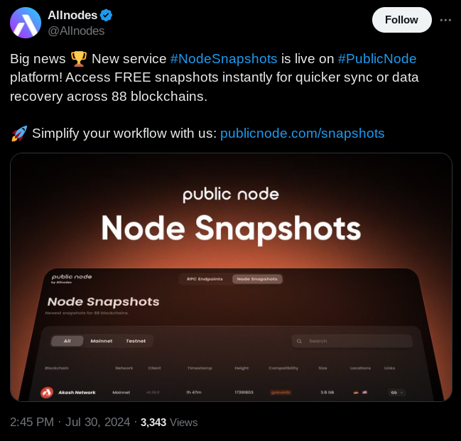 My Experience Using Node Snapshots by Public Node | by Harshil Jani | CoinsBench